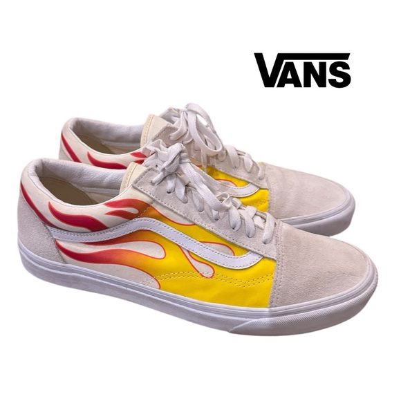 Vans | Shoes | Vans Old Skool Flame Yellow And Red Flame Sneakers 3 ...